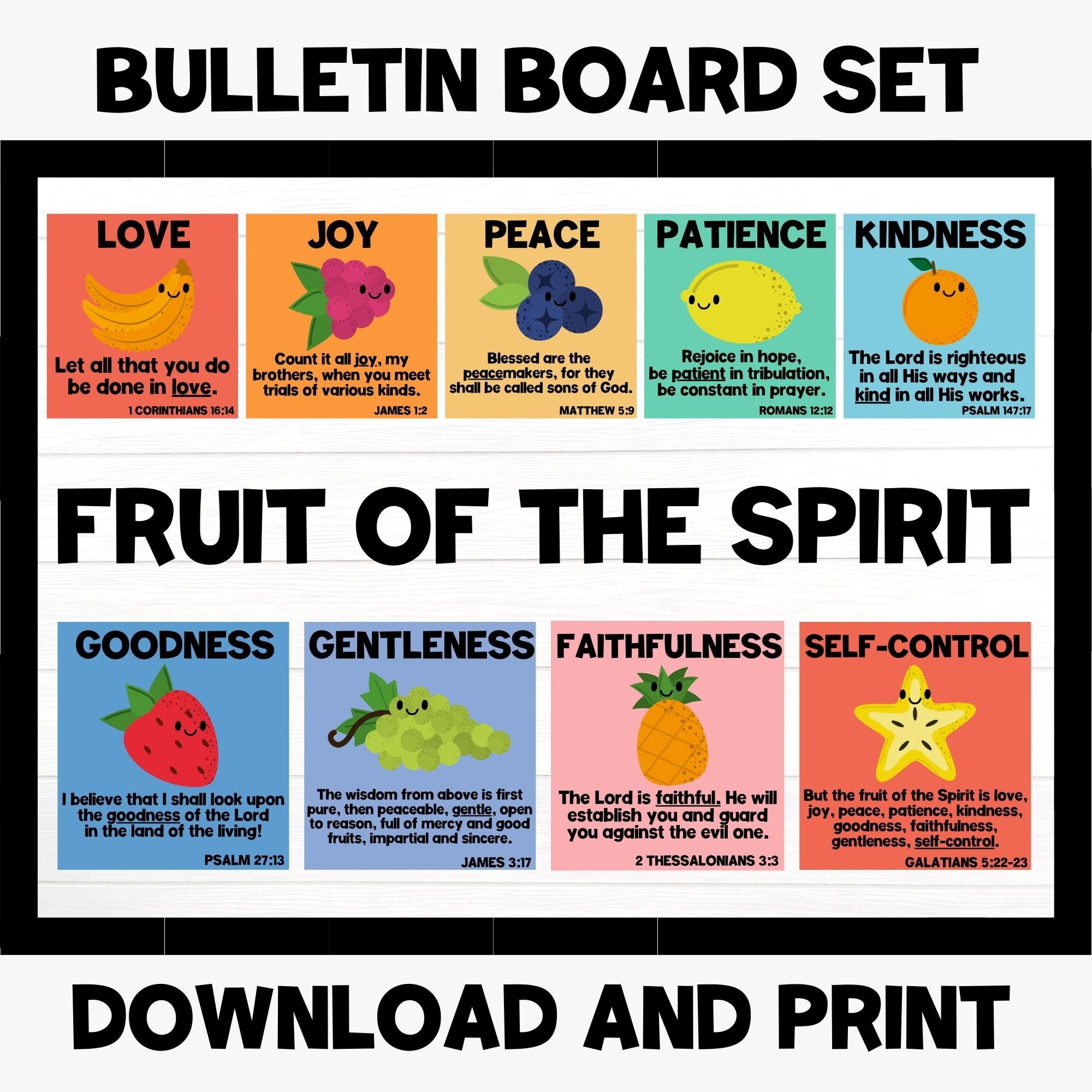 Fruit of the Spirit Bulletin Board Set Fruits of the Spirit Christian ...