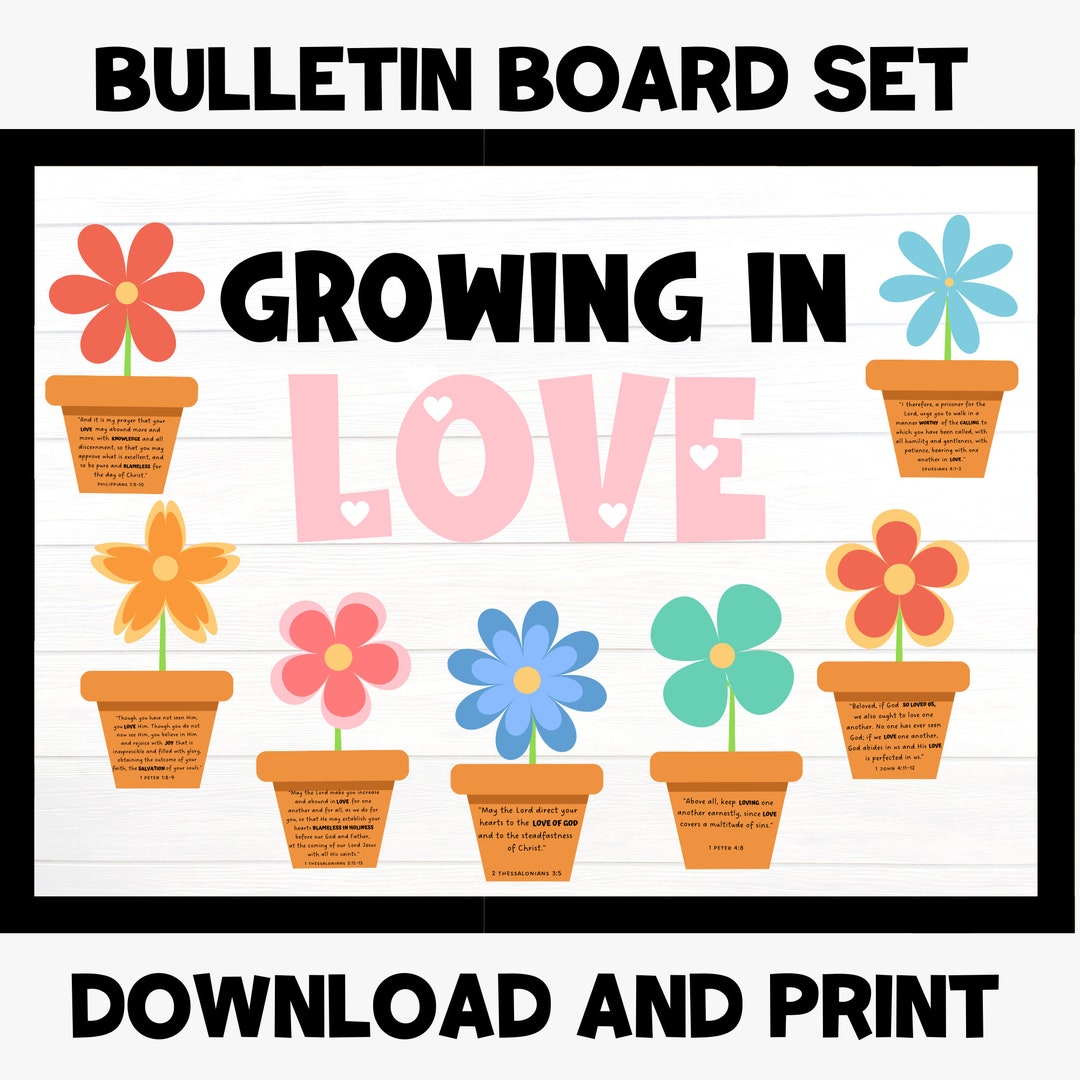 Spring Bulletin Board Kit - Love Bulletin Board - Christian Classroom ...