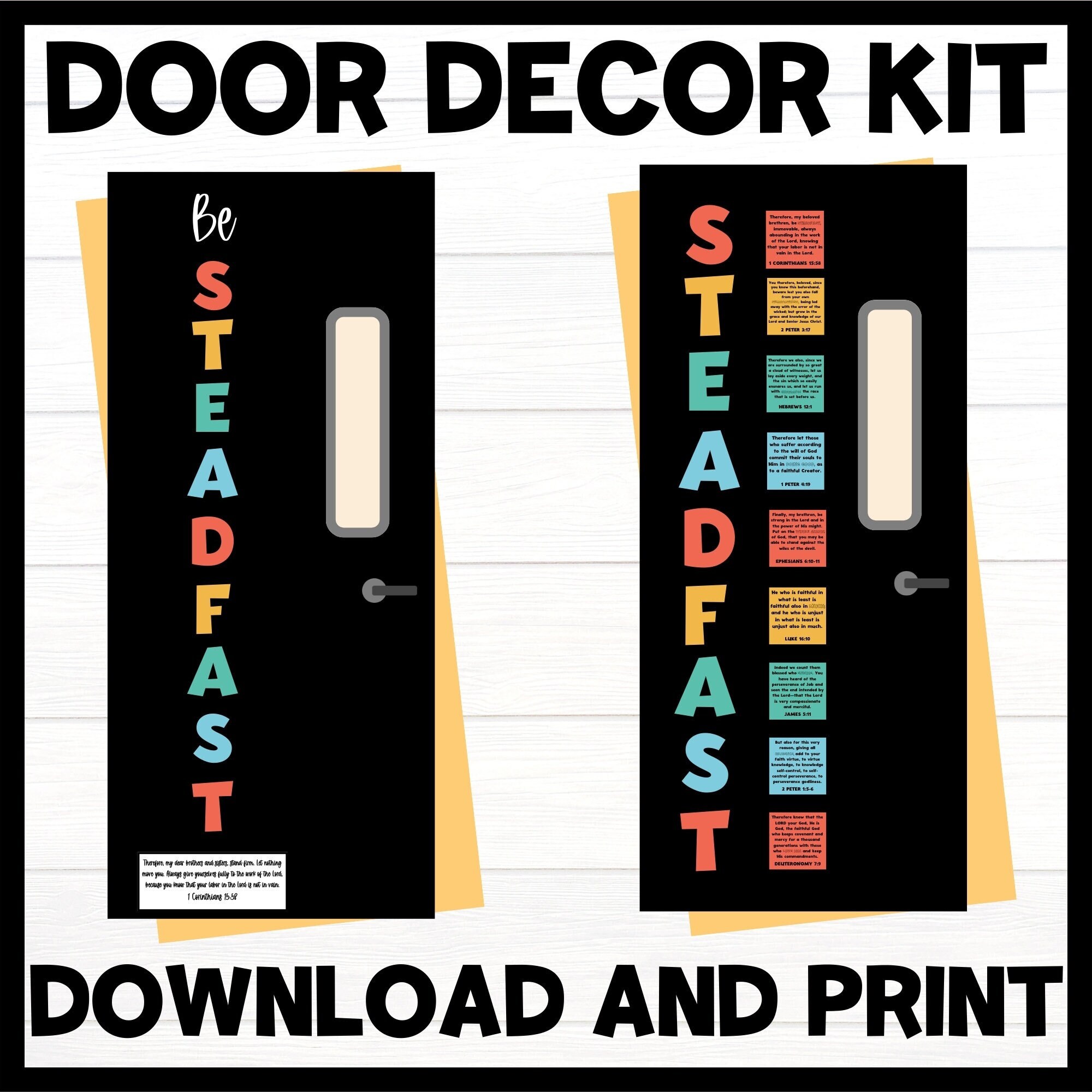 Christian Door Decor Kit Be Steadfast Bulletin Board Christian ...