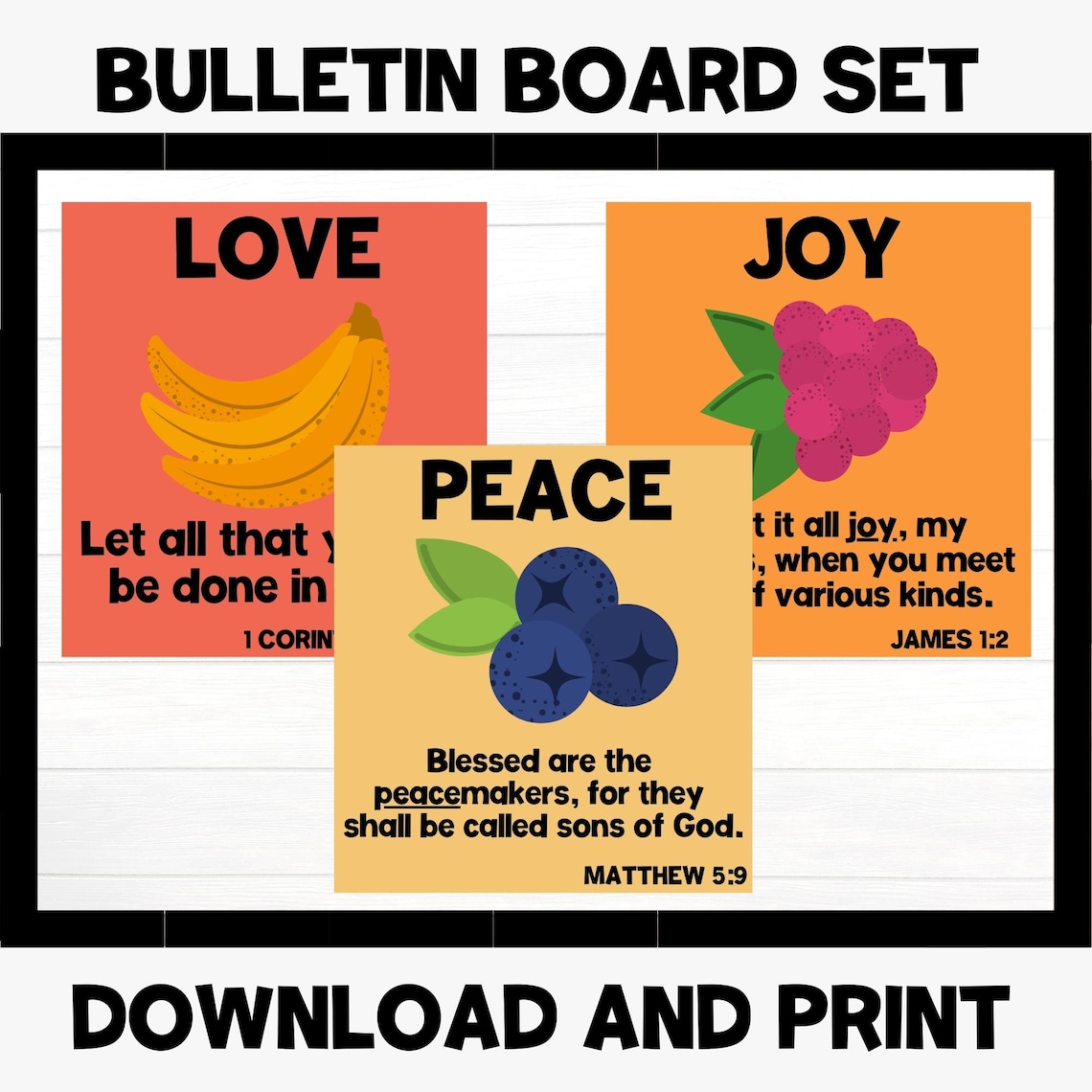 Fruit of the Spirit Bulletin Board Set - Christian Classroom Decor ...