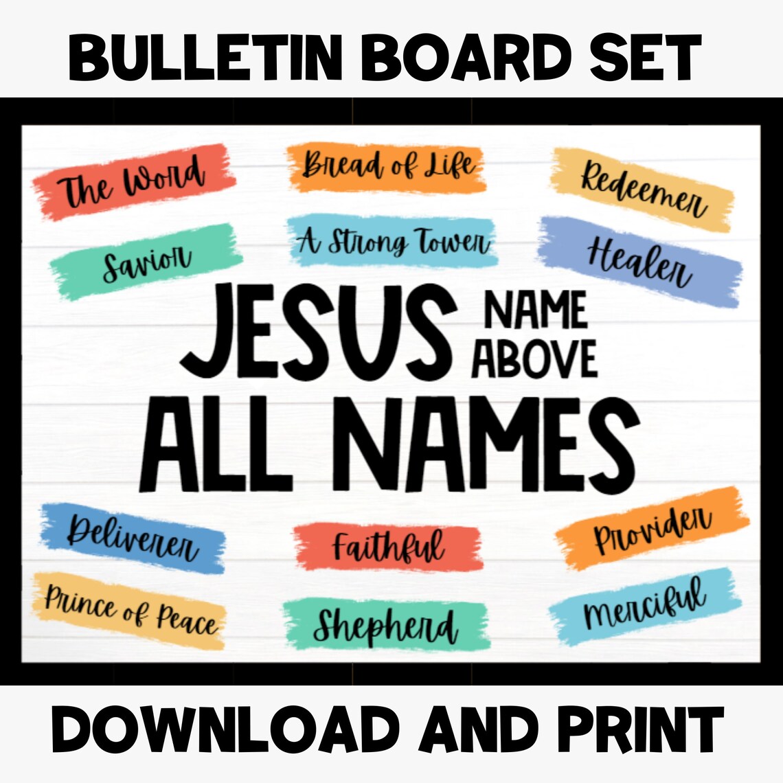 Names of God Bulletin Board Set, Christian Classroom Decor, Sunday ...