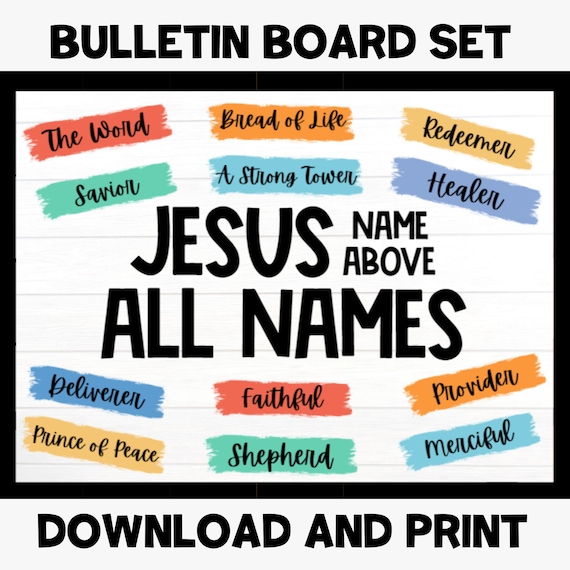 Sunday School Name Chart Names Of Jesus, Christmas Activity,