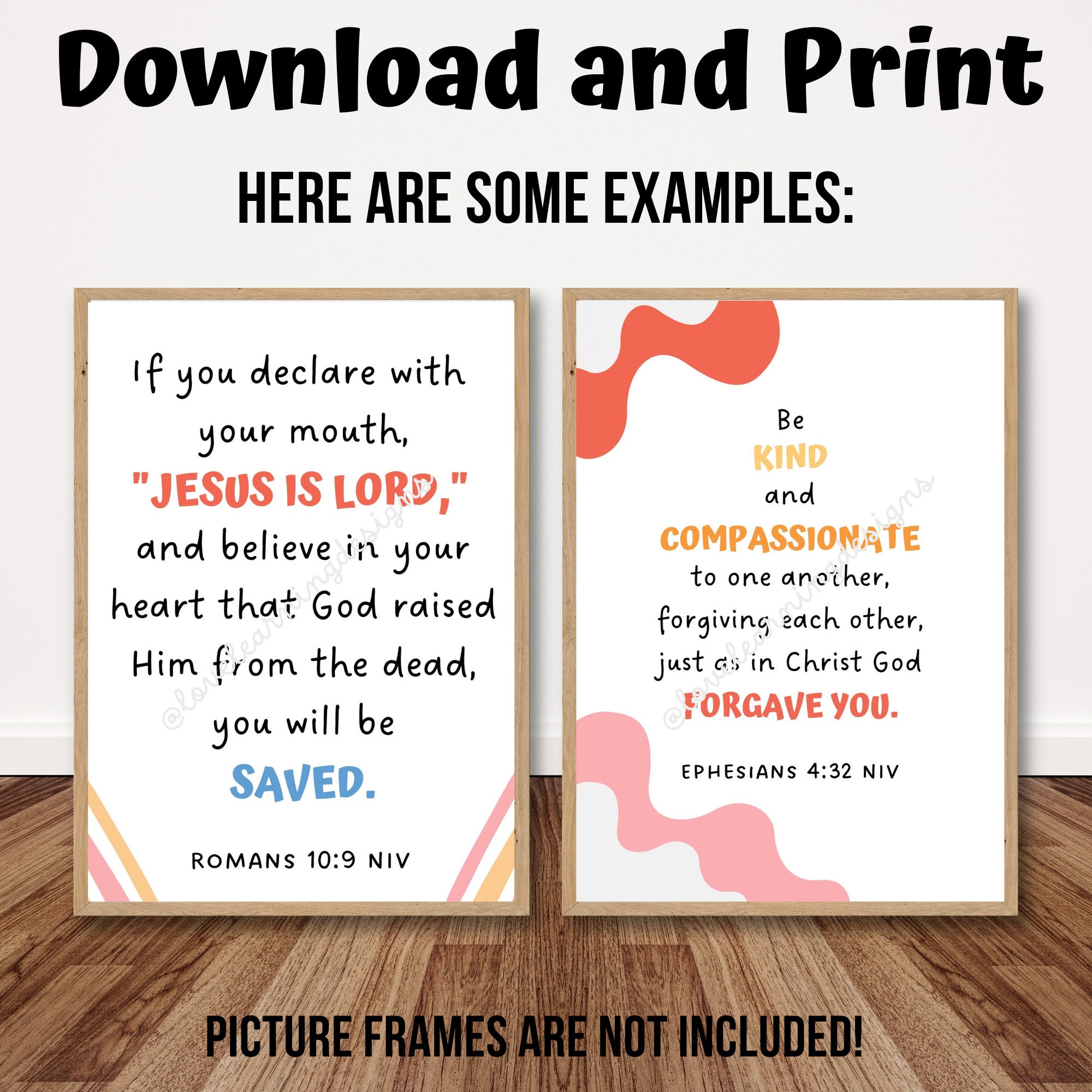 Bible Verse Wall Art Posters for Nursery Homeschool or - Etsy