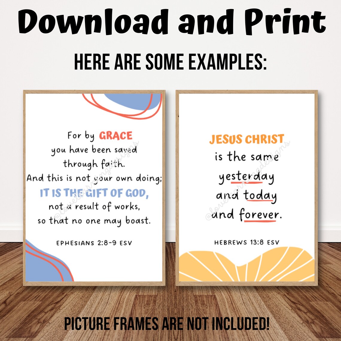 Bible Verse Wall Art Posters for Nursery Homeschool or - Etsy