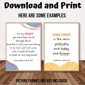 Bible Verse Wall Art Posters for Nursery, Homeschool, or Christian ...