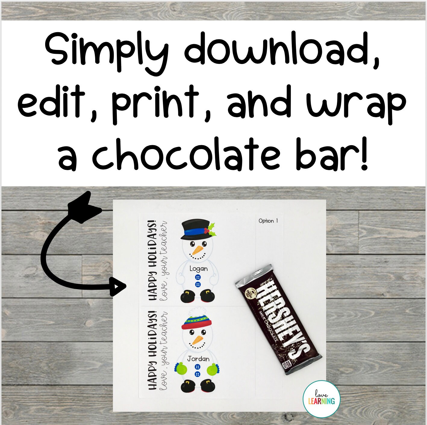 Snowman Chocolate Bar Wrapper - Student Gifts From Teacher - Students ...