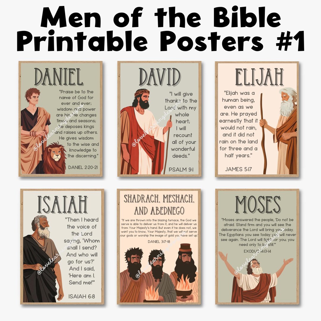Men of the Bible - Printable Posters - Christian Classroom Decor ...