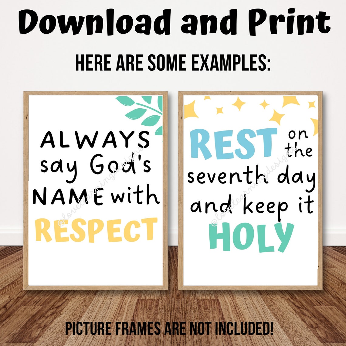 The 10 Commandments Posters God's Rules Christian - Etsy