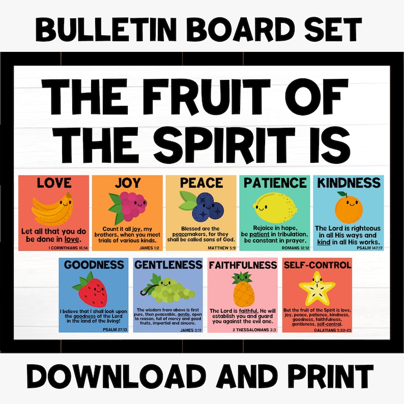 Fruit of the Spirit Bulletin Board Set Fruits of the Spirit Christian ...