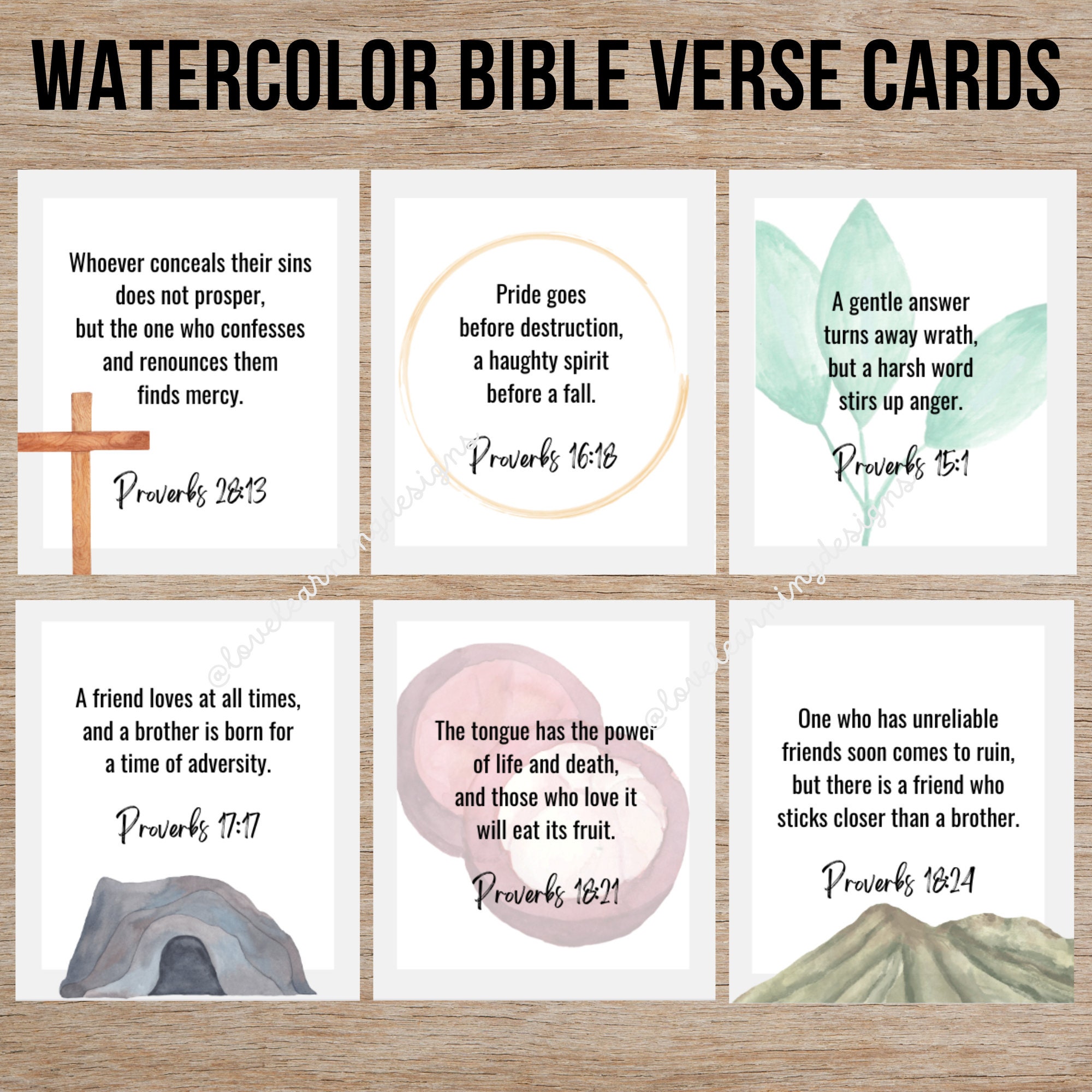 Bible Verse Memory Cards Scripture Cards Printable - Etsy