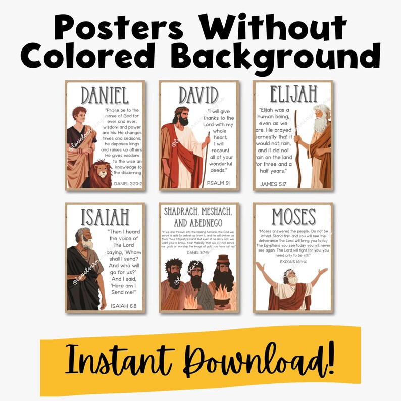 Men of the Bible - Printable Posters - Christian Classroom Decor ...