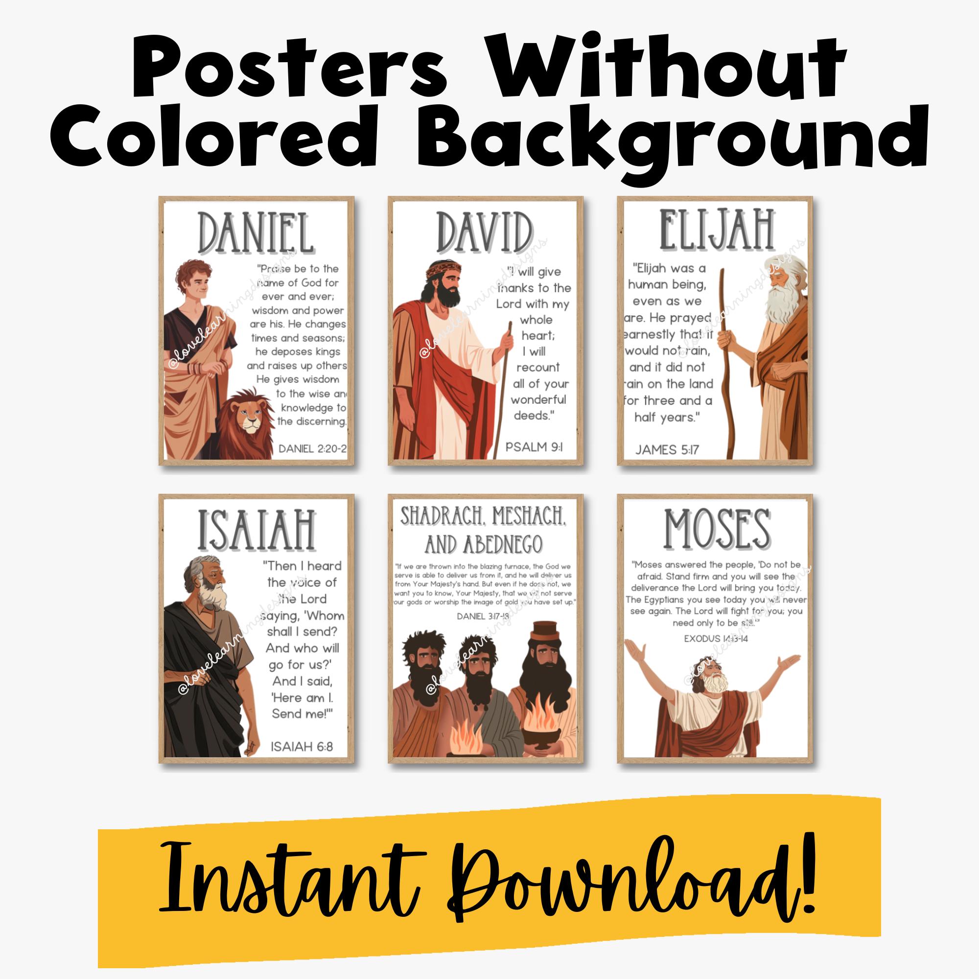 Men of the Bible - Printable Posters - Christian Classroom Decor ...