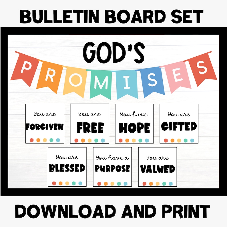 God's Promises Bulletin Board Set: Christian Classroom Decor (digital ...