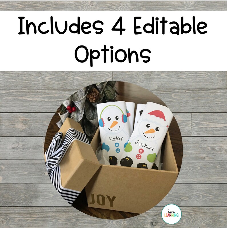 Snowman Chocolate Bar Wrapper - Student Gifts From Teacher - Students ...
