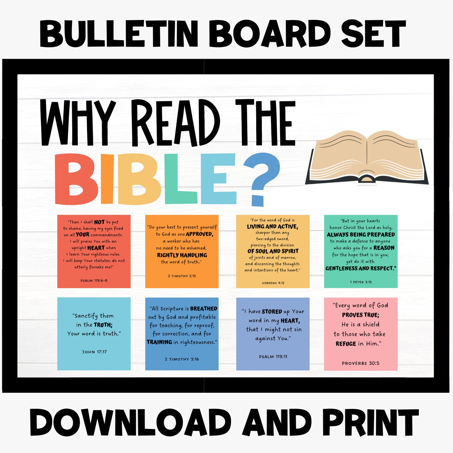 Christian Classroom Bulletin Board Set Bible Bulletin Board Scripture ...