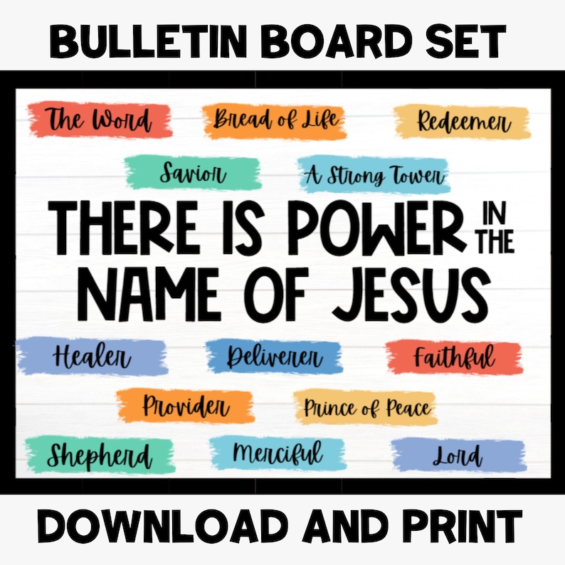 Names of God Bulletin Board Set, Christian Classroom Decor, Sunday ...