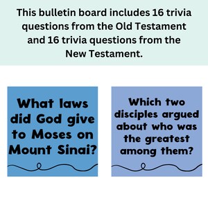 Bible Trivia Christian Bulletin Board, Sunday School, Classroom Decor ...