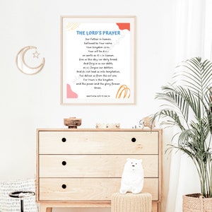 The Lord’s Prayer Printable Wall Art for Church Sunday School or ...