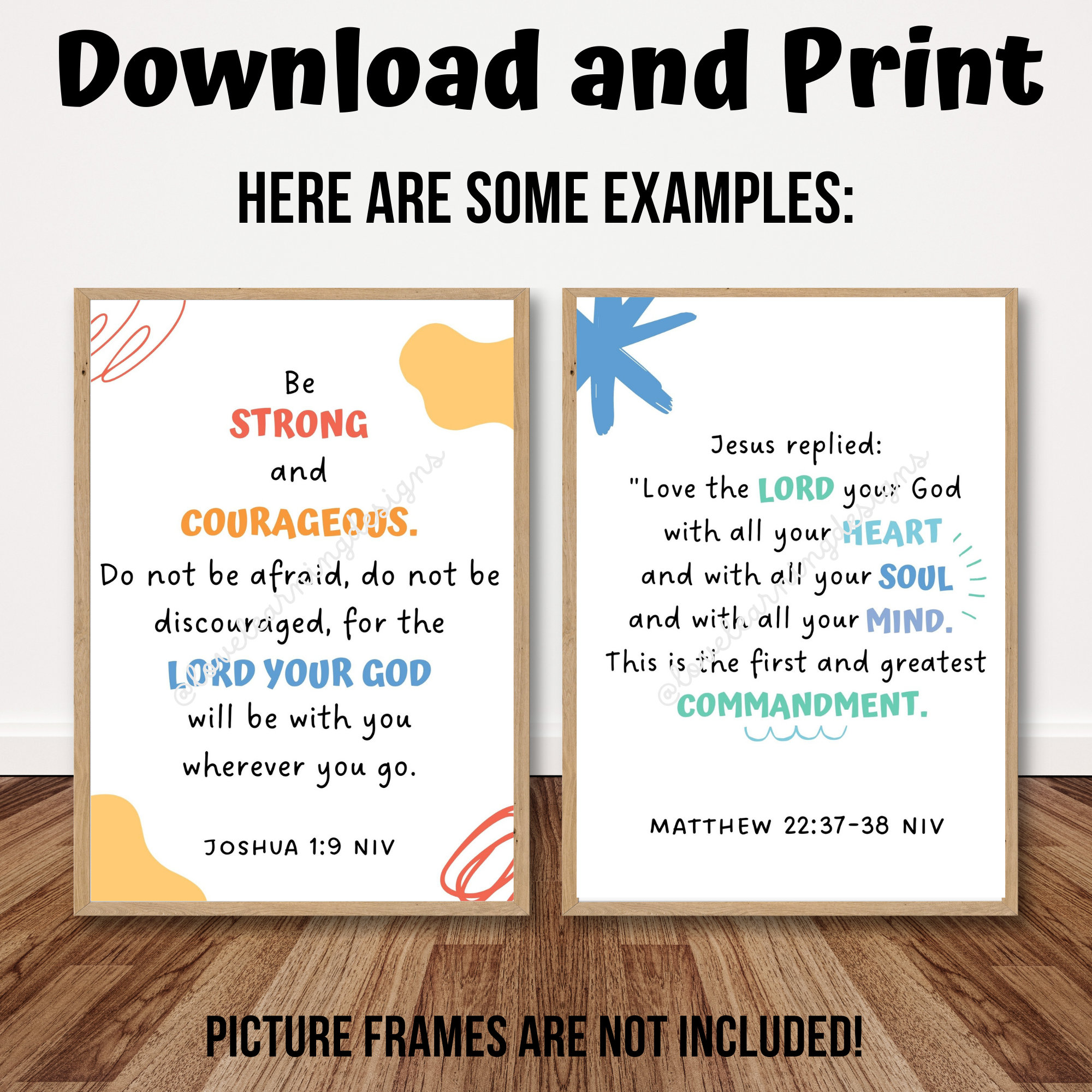 Bible Verse Wall Art Posters for Nursery Homeschool or - Etsy