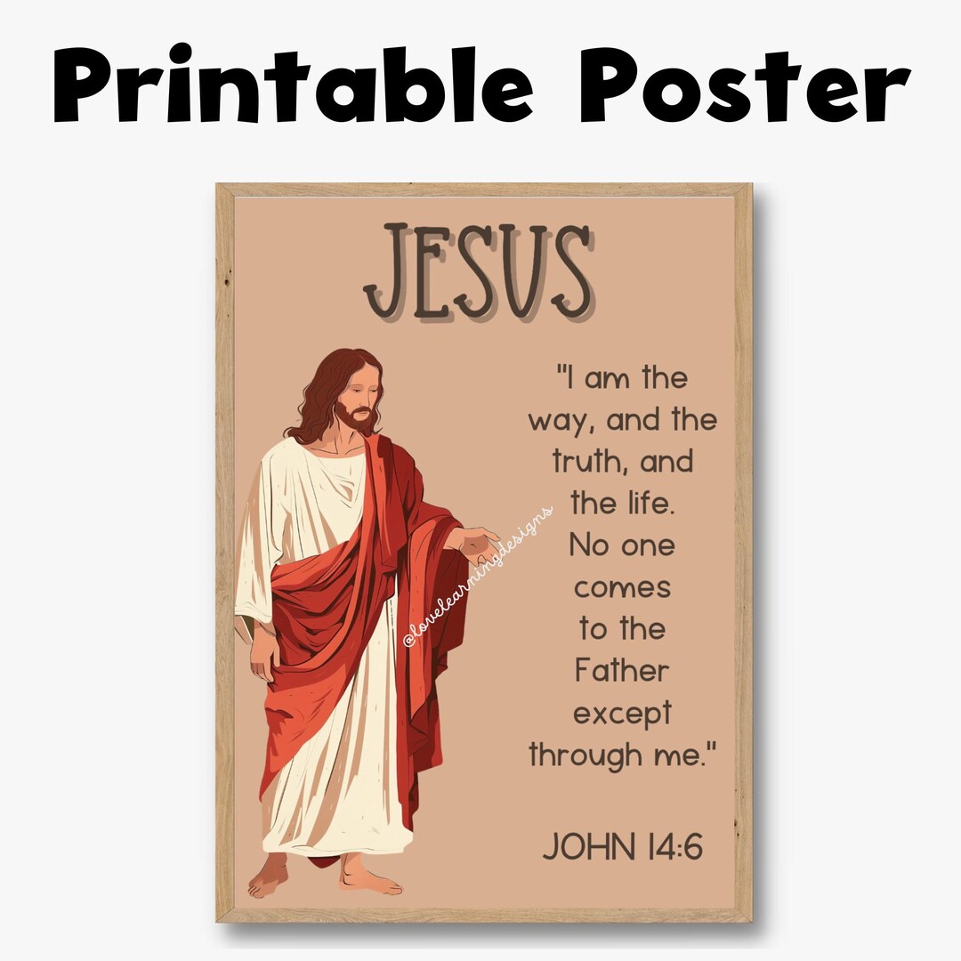 Jesus Printable Poster - Men of the Bible - Christian Classroom Decor ...