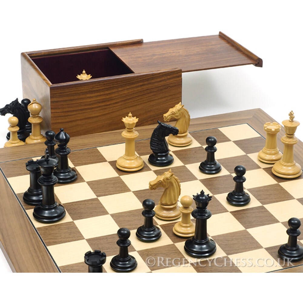 The Bath Ebony and Walnut Chess Set - Etsy