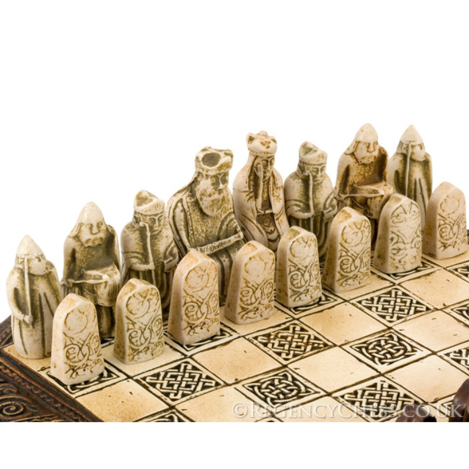 Isle of Lewis Compact Celtic Chess Set, 9 Inches, Handcrafted Crushed ...