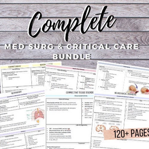 Critical Care Nursing Study Guide to Pass Medical Surgical - Etsy Canada