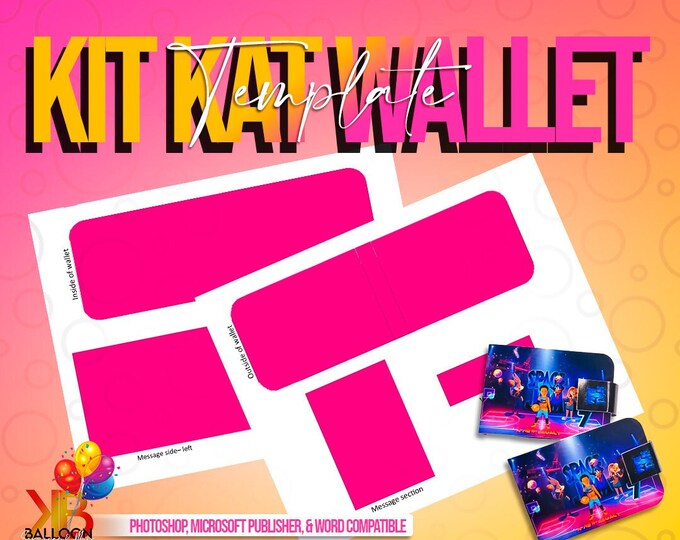 Instant Download Kit Kat Wallet Template - Party Favors- Treats- Kids ...