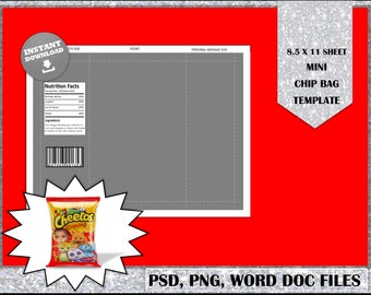 Chip bag template | Etsy