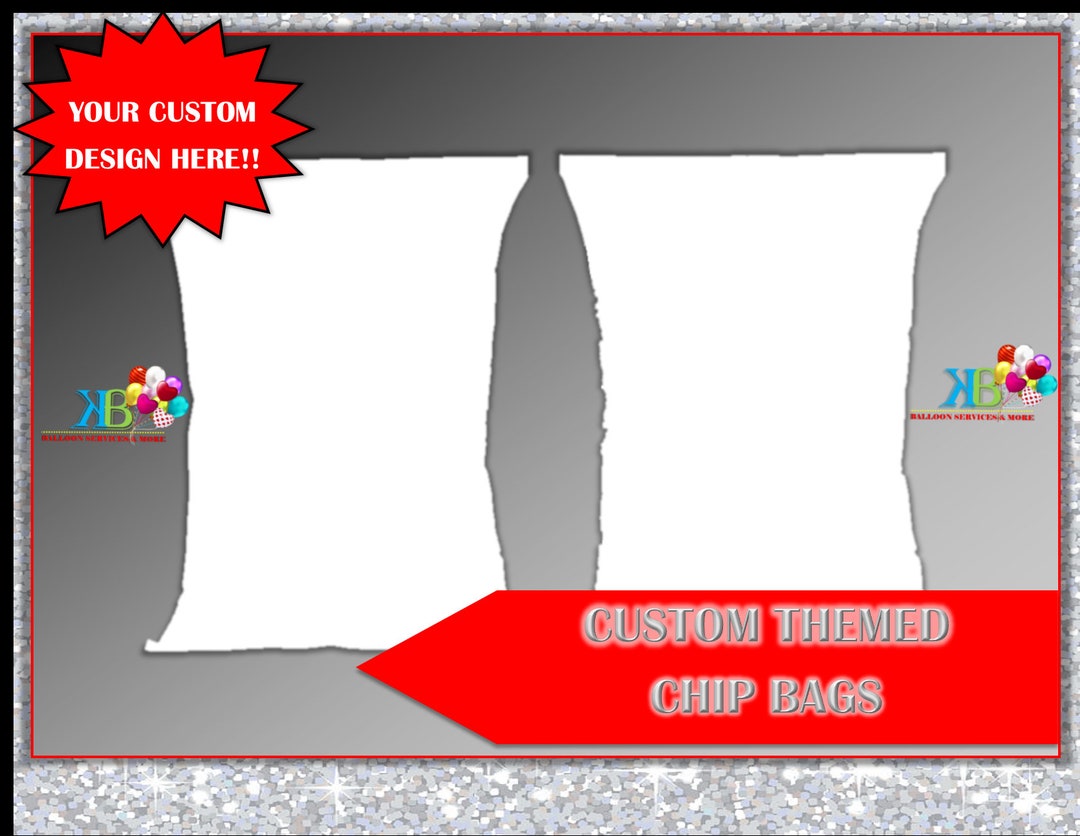 Custom Chip Bags (12 Bags)- Party Favors- Treats- Kids Parties-custom ...