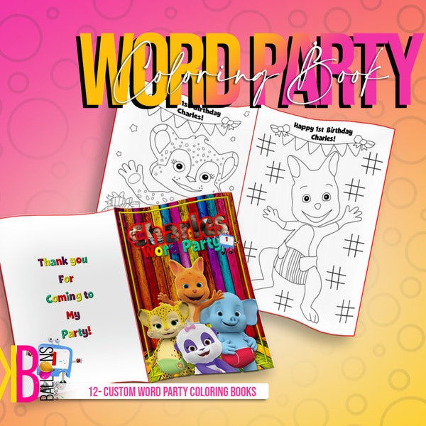 Word Party Coloring - Etsy