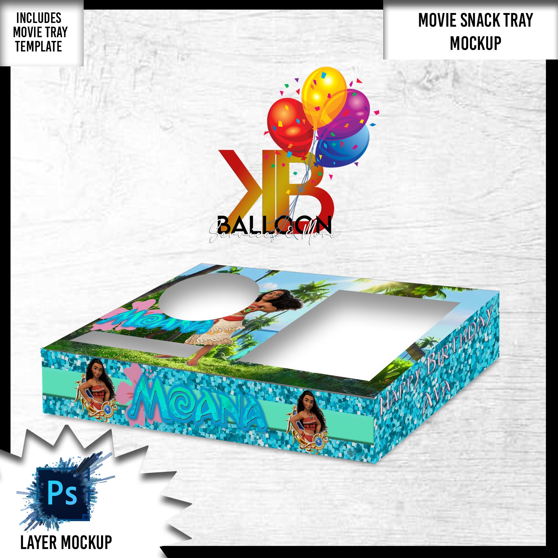 Movie Snack Tray Mockup Template Bundle Upload Your Design Party Favors ...