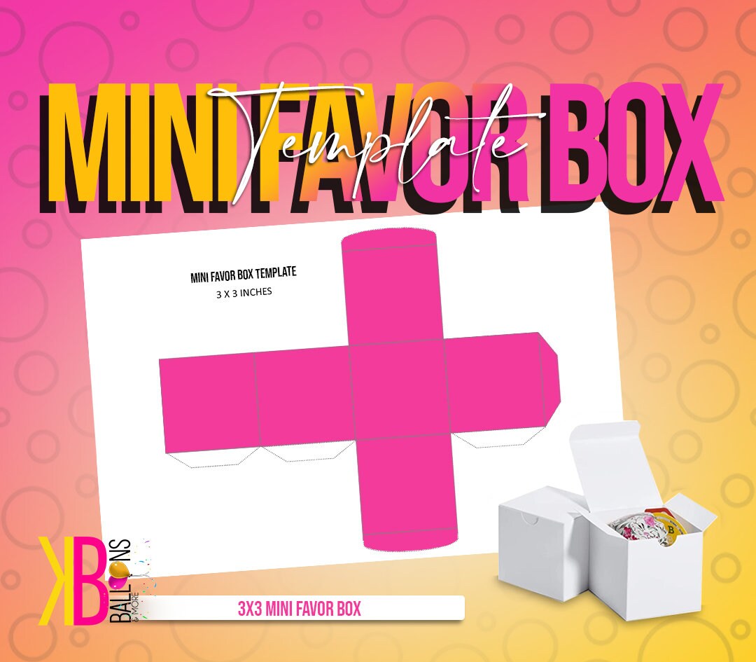 Instant Download Mini Treat Box Template - Party Favors- Treats- Kids ...