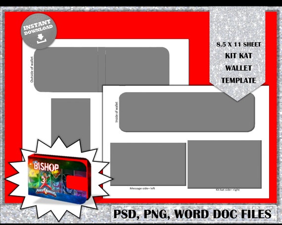 Instant Download Kit Kat Wallet Template Party Favors | Etsy