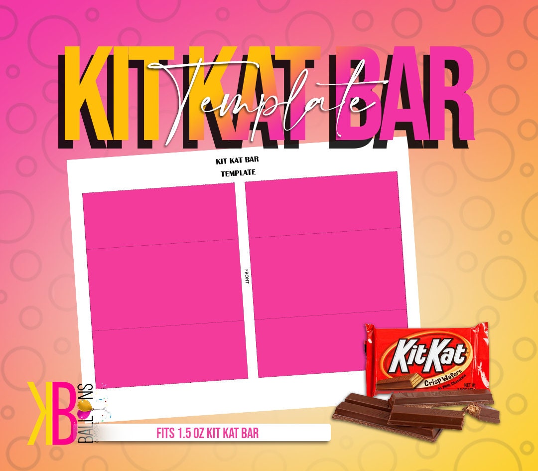 Instant Download Kit Kat Bar Template Party Favors Treats Kids Parties ...