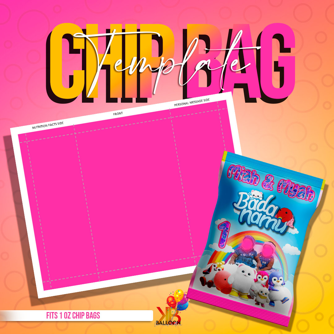 Instant Download Chip Bag Template - Party Favors- Treats- Kids Parties ...