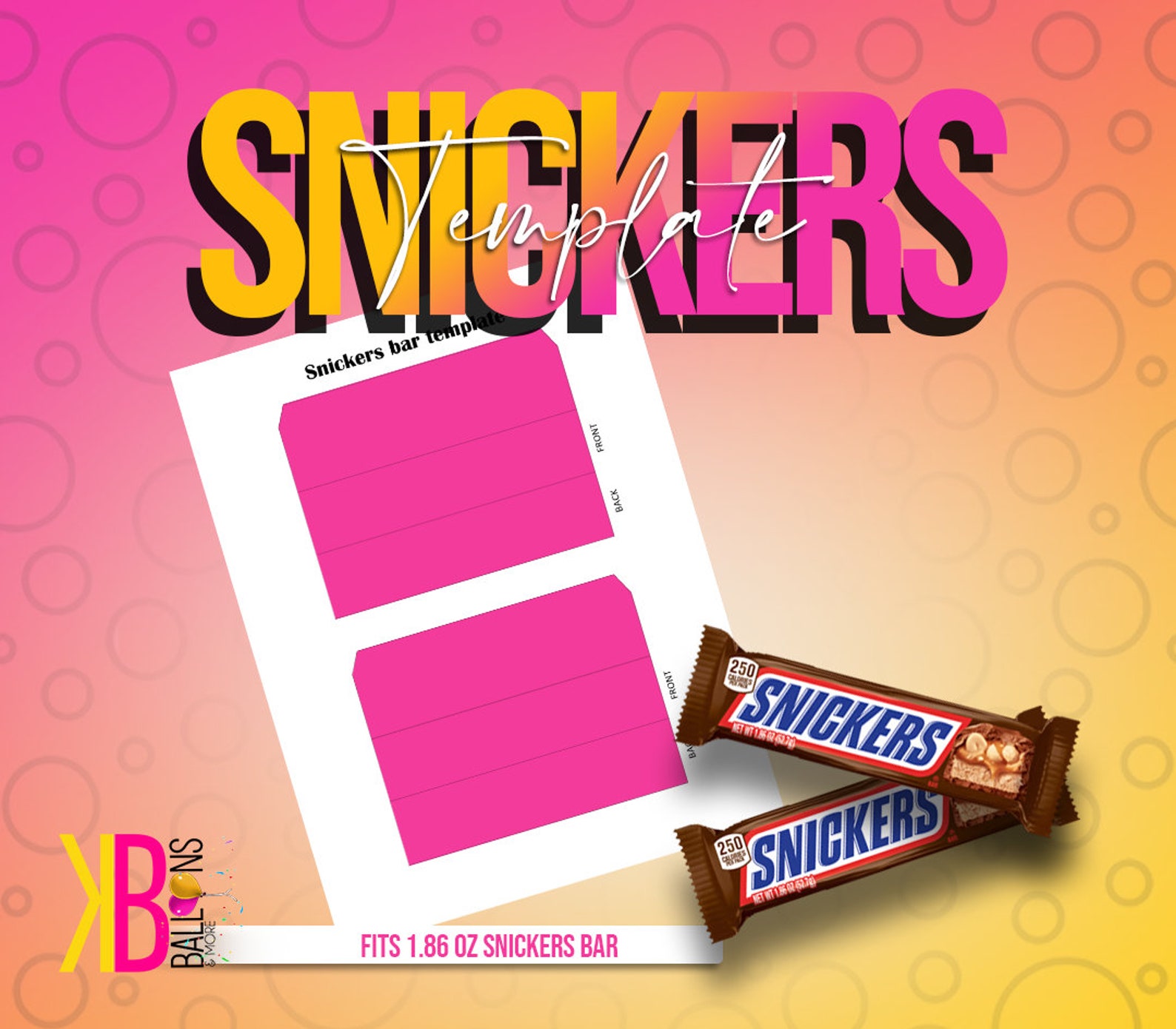 Instant Download Snickers Bar Template - Party Favors- Treats- Kids ...