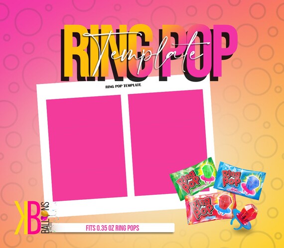 Instant Download Ring Pop Template Party Favors Treats - Etsy