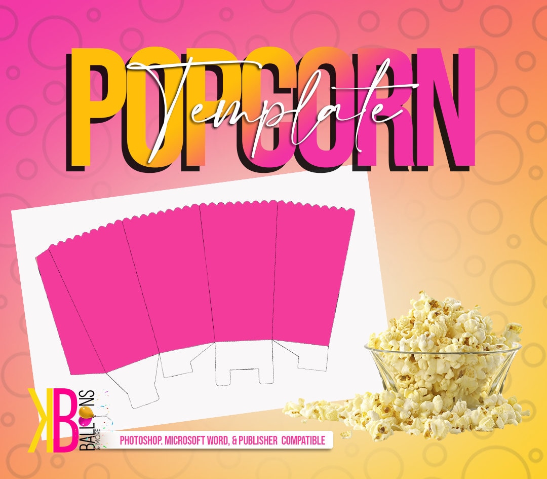 Instant Download Popcorn Container Template - Party Favors- Treats ...