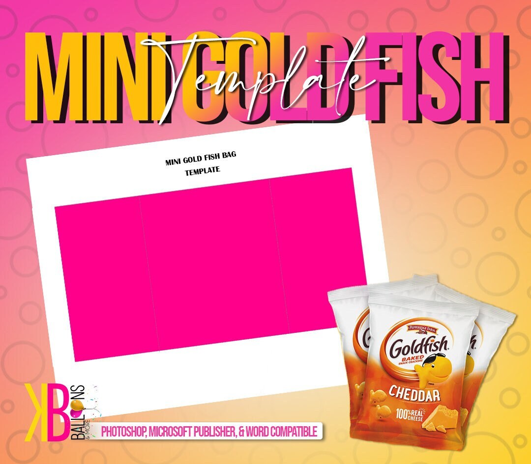 Instant Download Mini Goldfish Bag Template - Party Favors- Treats ...