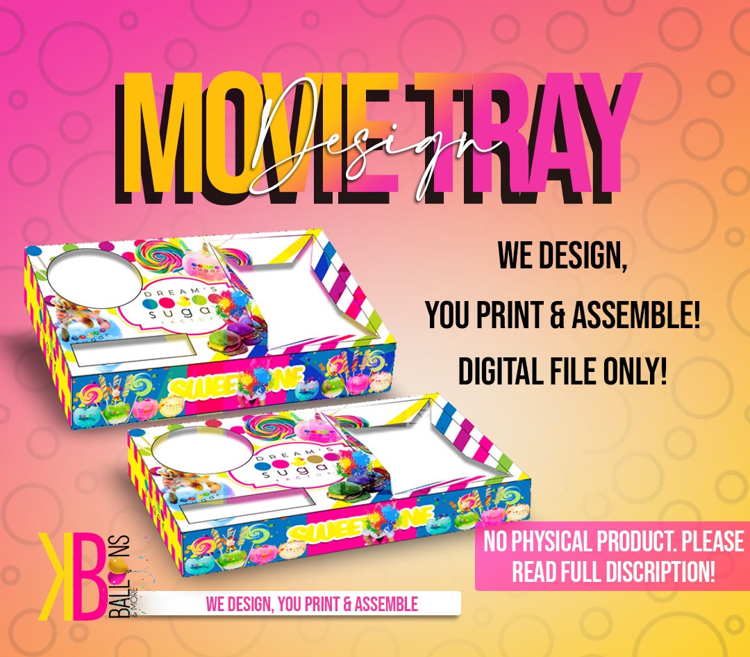 Movie Tray Design (DIGITAL FILE)- Kids Party- Movie Night- Movie Trays ...