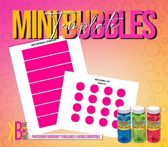 Instant Download Mini Bubble Template Party Favors Treats - Etsy