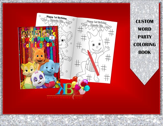 Custom Word Party Theme Coloring Books 12 Books Party | Etsy