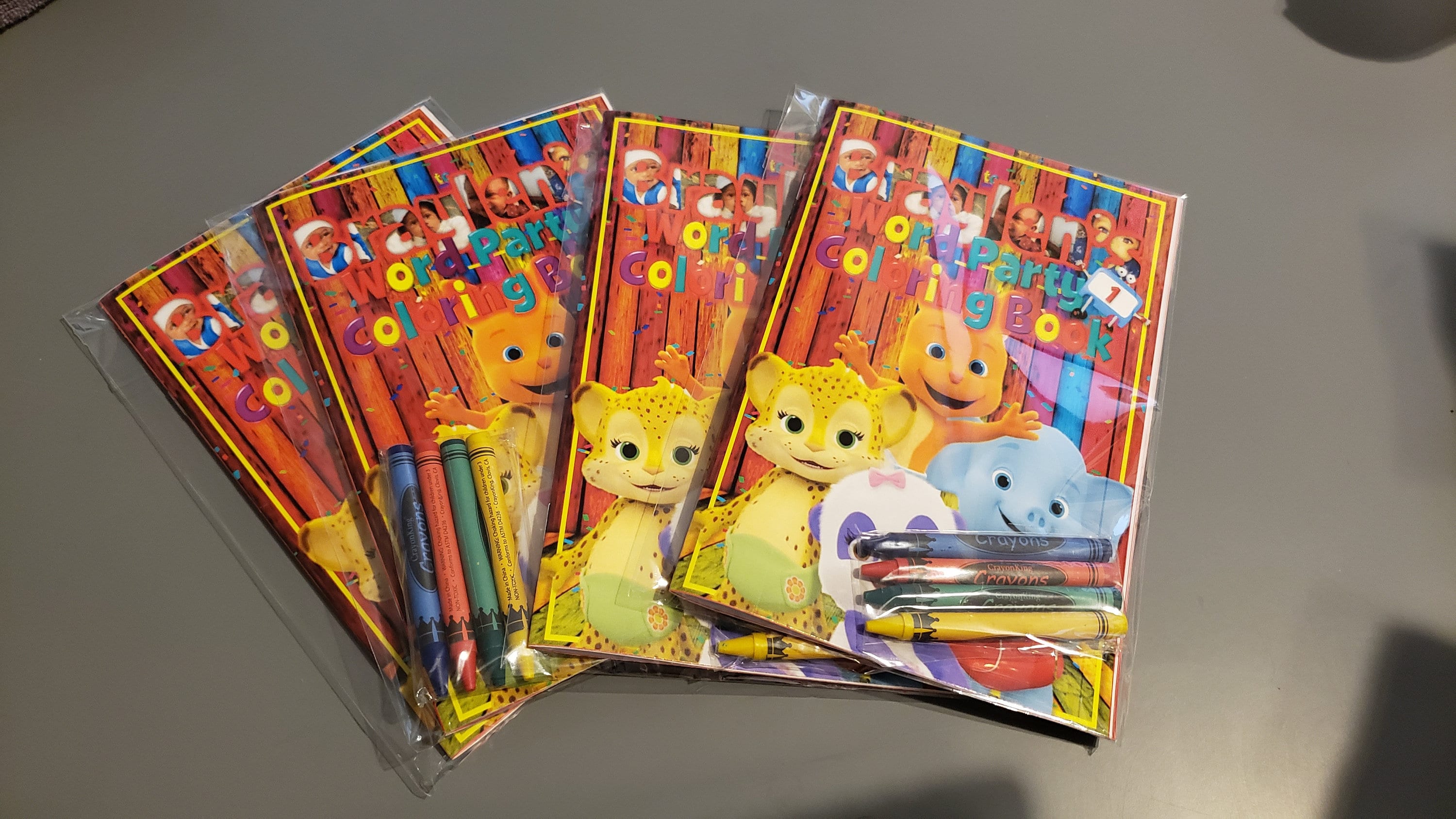 Custom Word Party Theme Coloring Books (12 Books)- Party Favors- Treats ...