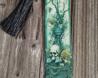 Horror Book Mark Skull Graveyard Zombie Wooden Bookmark Book Lover ...