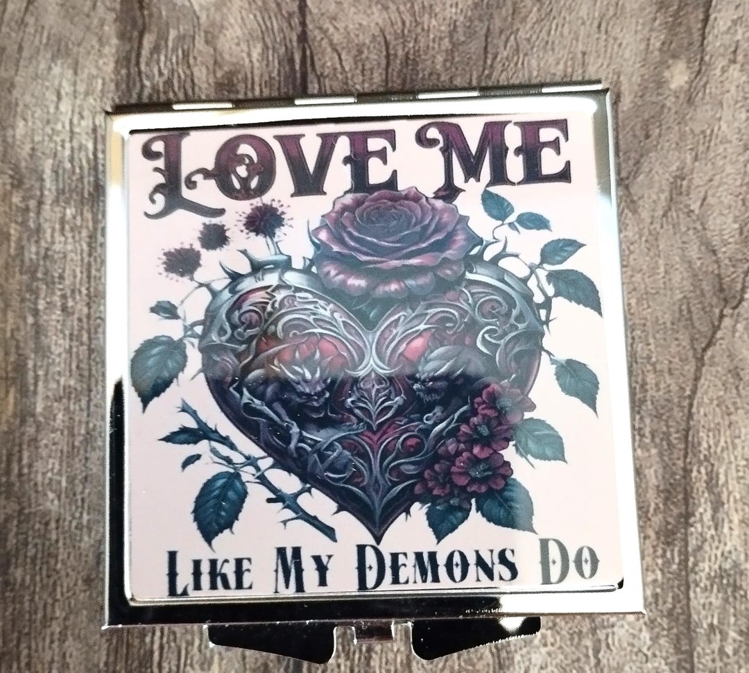 Gothic Compact Mirror, Demon Mirror, Funny Compact Mirror - Etsy