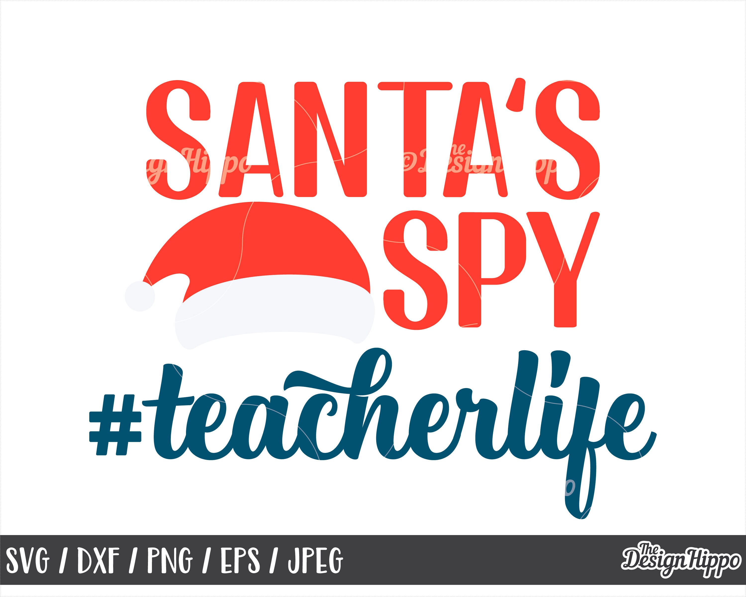 Santa's spy svg Teacherlife svg Teacher christmas svg | Etsy