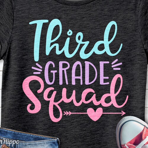 Back to School Third Grade Squad Svg Png Jpeg Dxf //cut File - Etsy