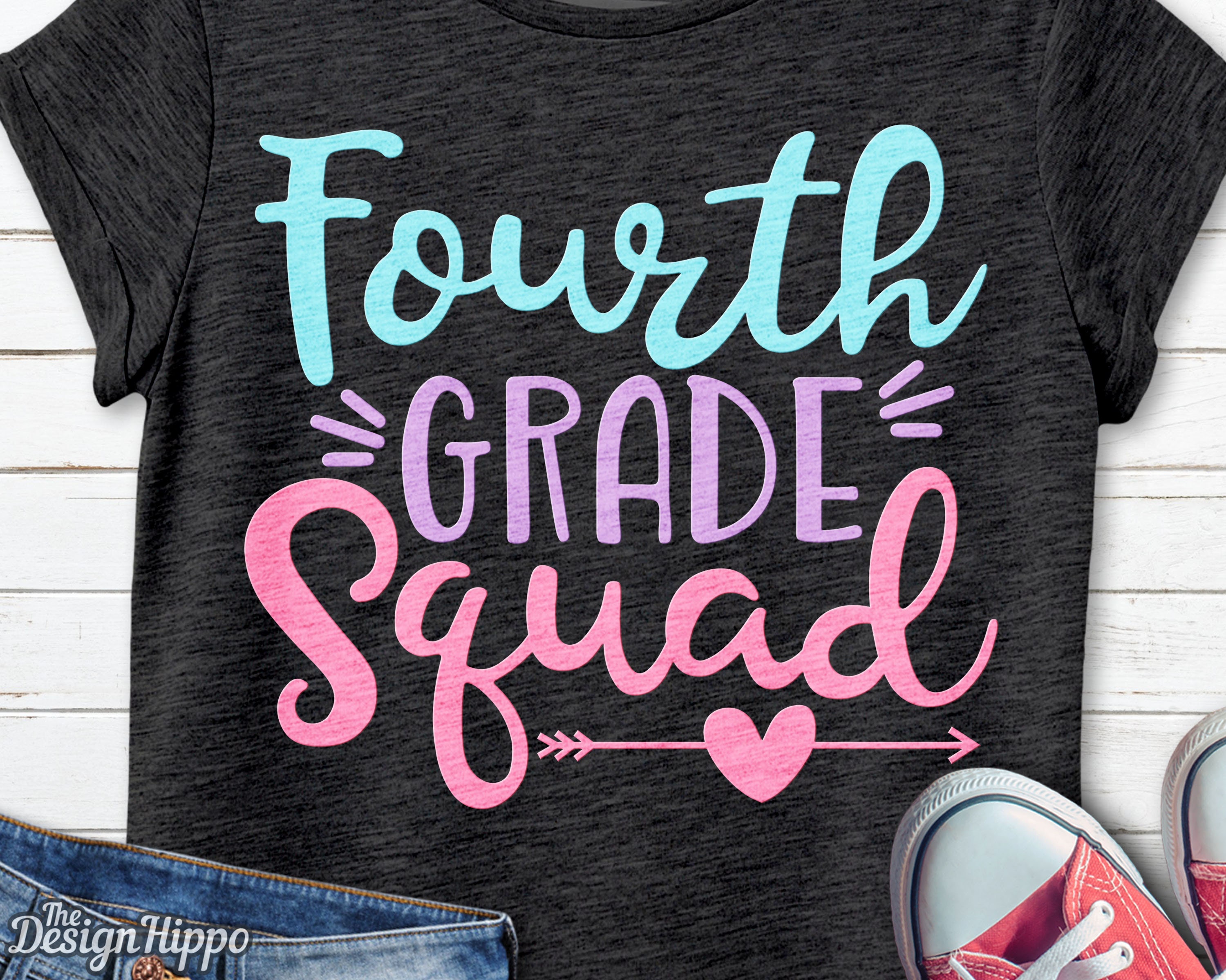 Papercraft 4th Grade Squad svg Girls Shirt Fourth Grade svg SVG PNG DXF ...