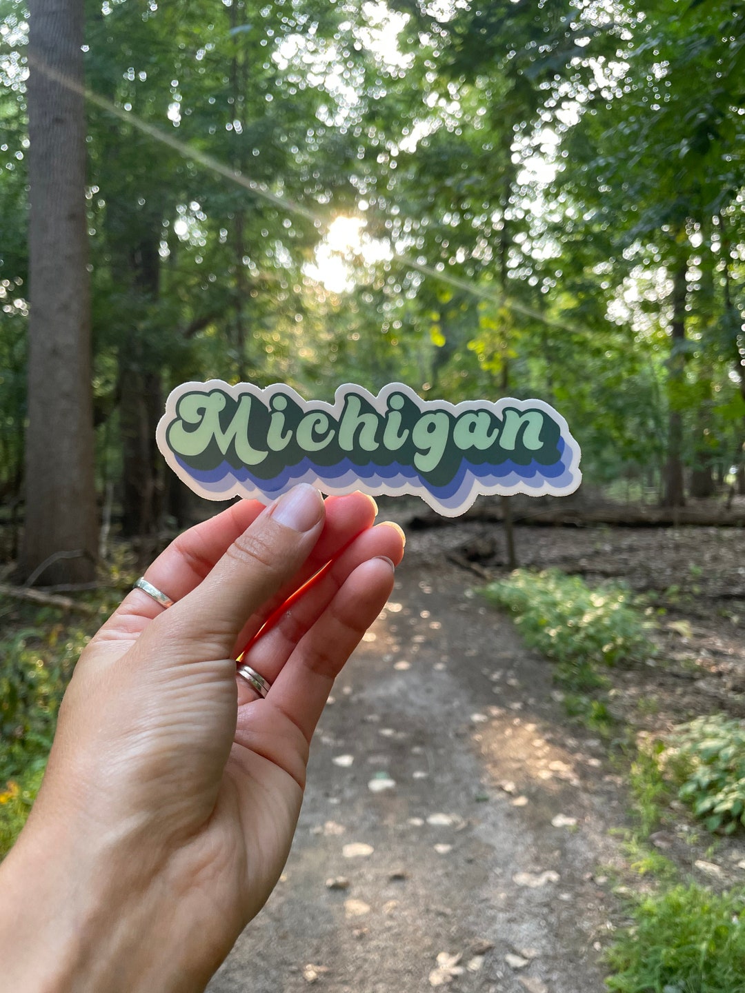 Retro Michigan Vinyl Sticker - Etsy